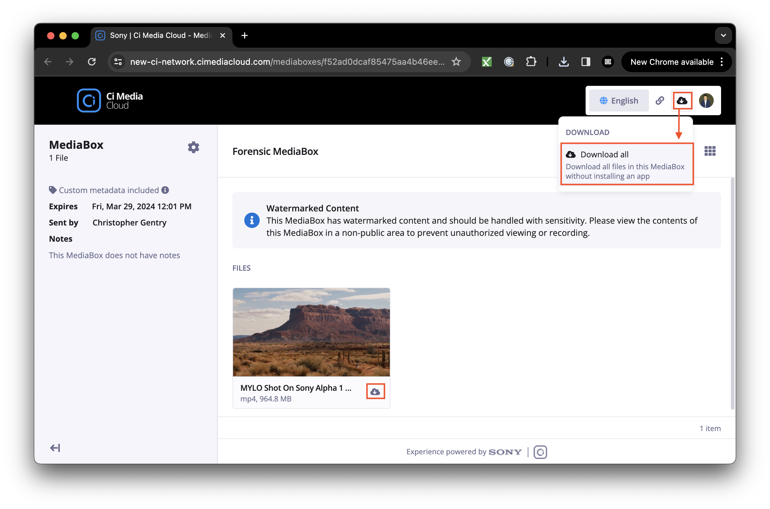 Forensic Watermarking – SONY | Ci Customer Success