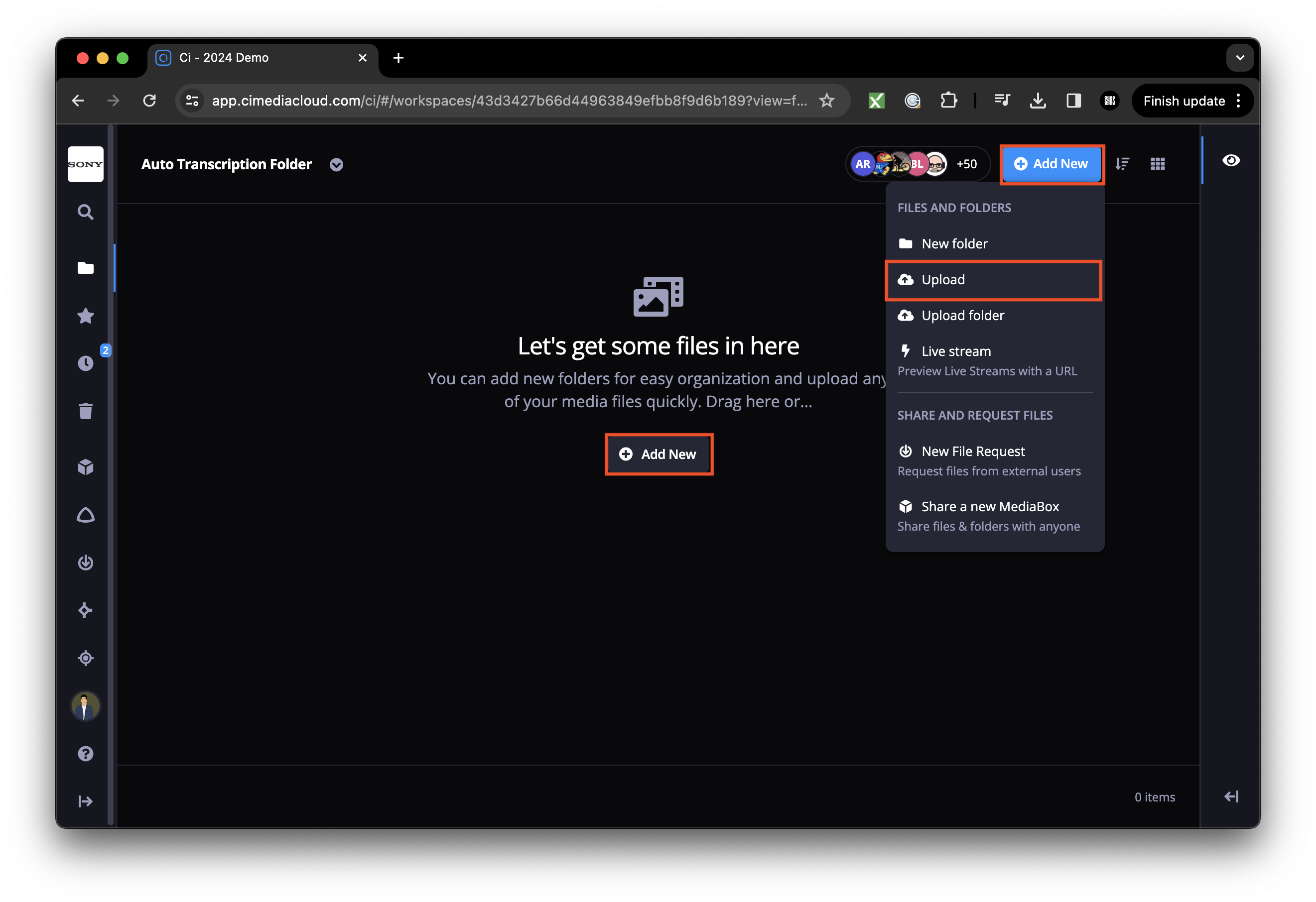 Auto Transcription & Captions – SONY | Ci Customer Success