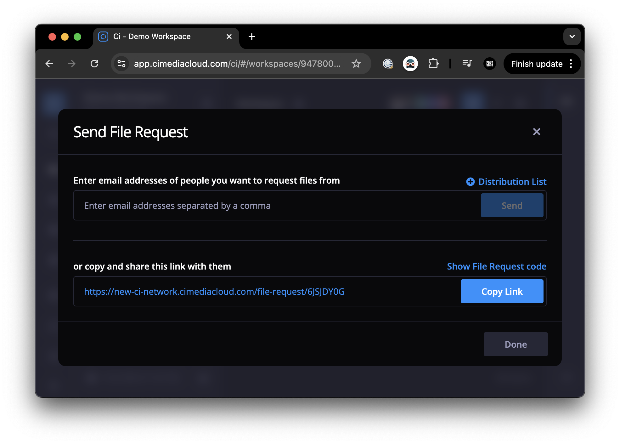 Create File Requests – SONY | Ci Customer Success