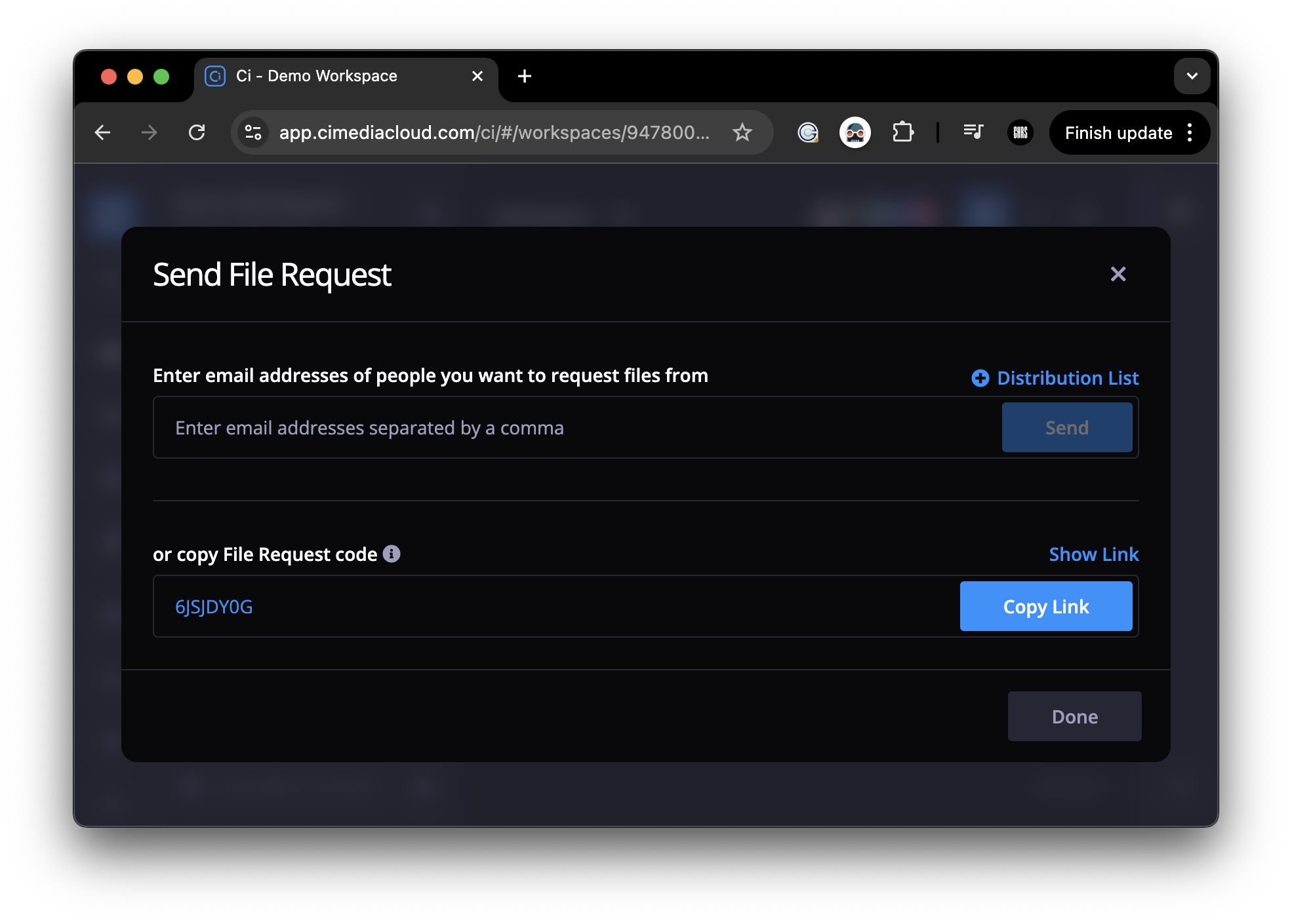 Create File Requests – SONY | Ci Customer Success