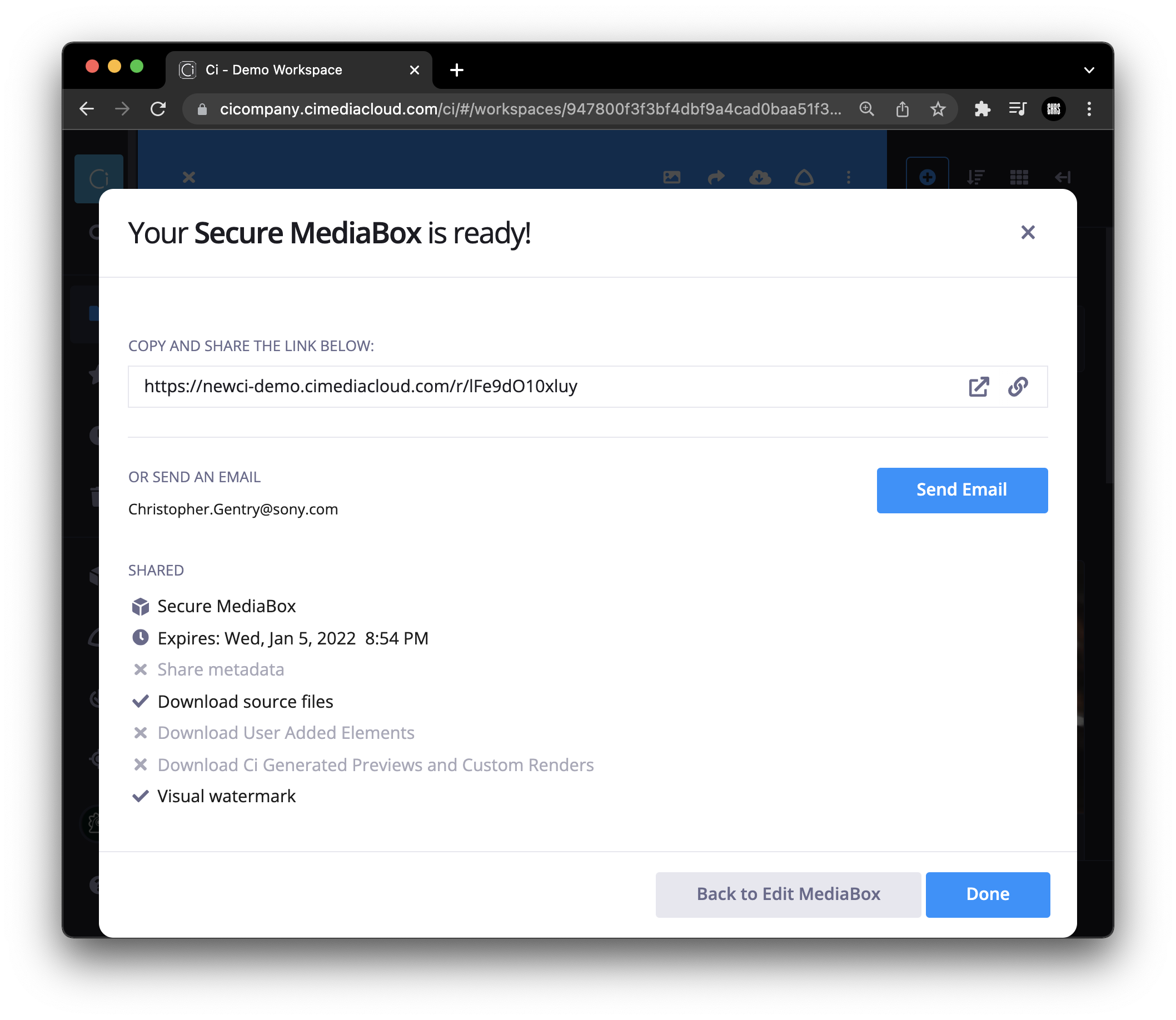 Create MediaBoxes – SONY | Ci Customer Success